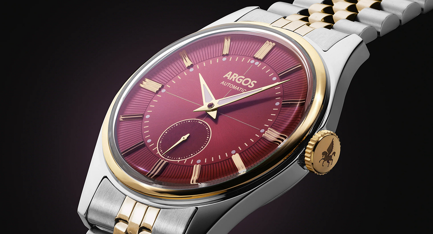 Argos Apollo III Wine Red Gold Two Tone with Golden Jubilee Bracelet
