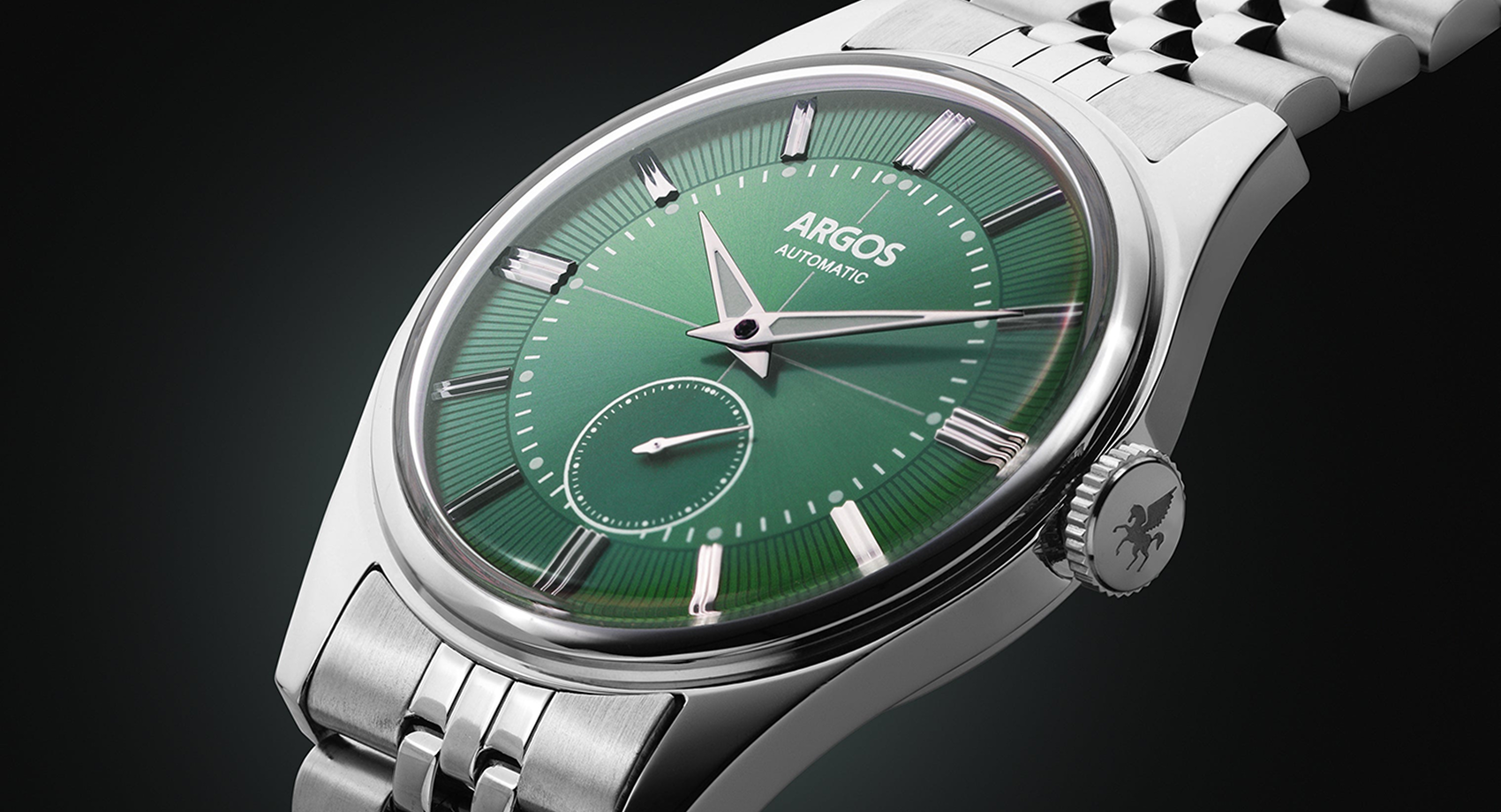 Argos Apollo III - Olive Green Silver with Jubilee Bracelet
