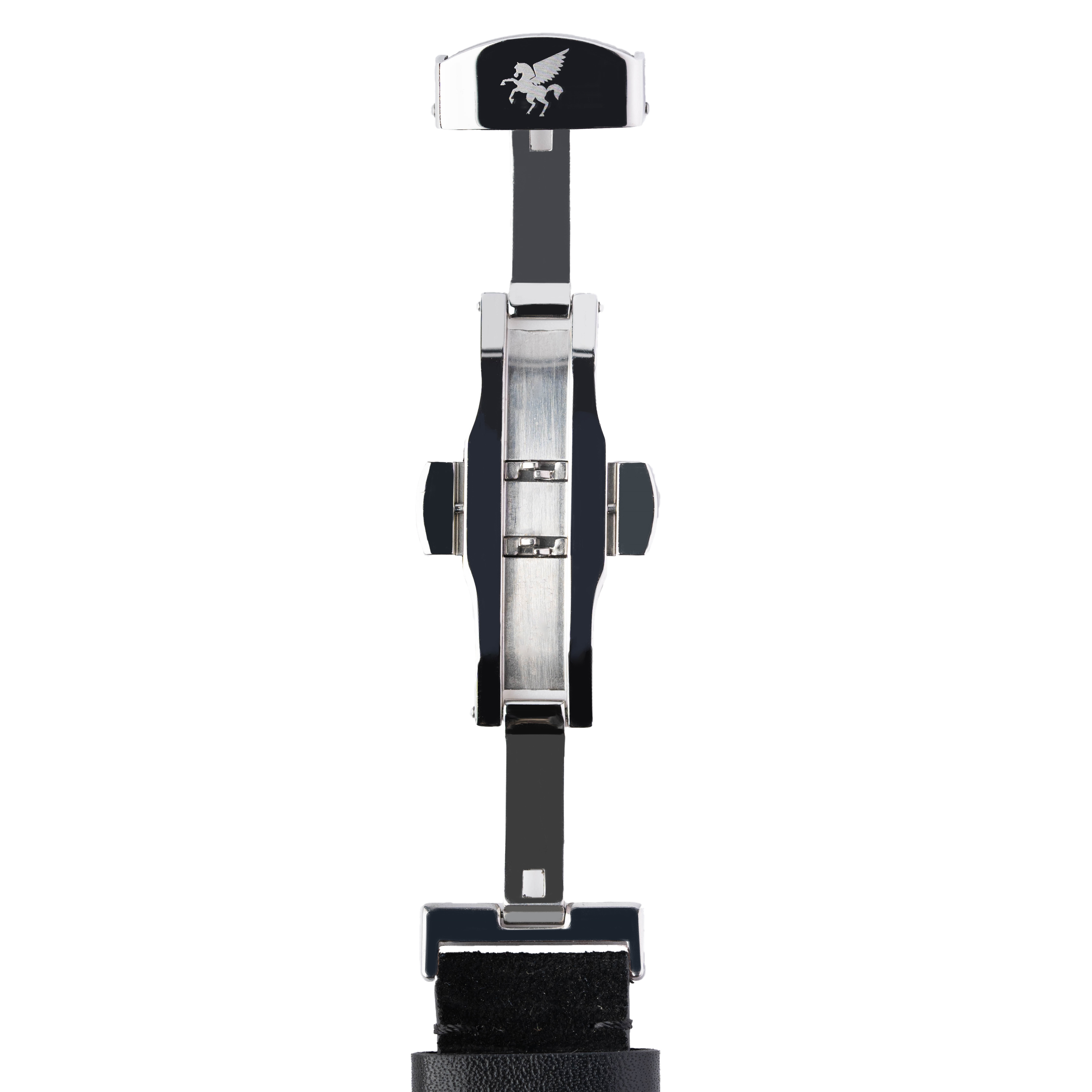 Onyx Black Italian Suede Leather Strap w/ Butterfly Buckle