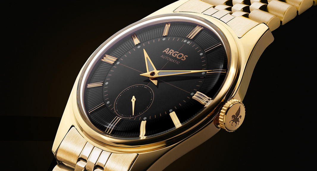 Argos Apollo III - Onyx Black Gold with Golden Jubilee Bracelet