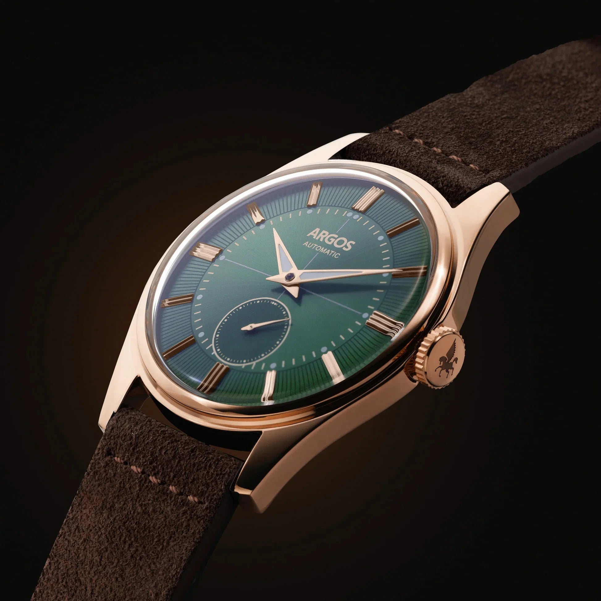 Argos Apollo III - Olive Green Rose Gold Leather
