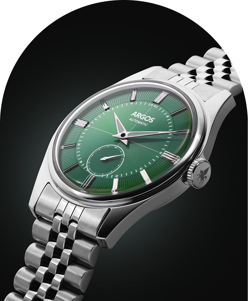 Argos Apollo II - Olive Green Silver Men's Mechanical watch