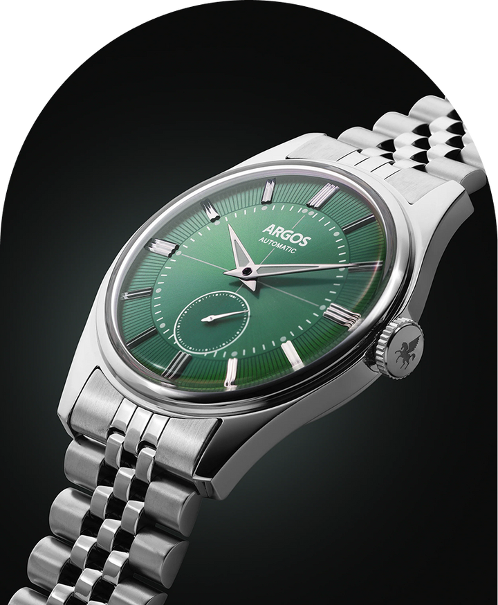 Argos Apollo II - Olive Green Silver Men's Mechanical watch