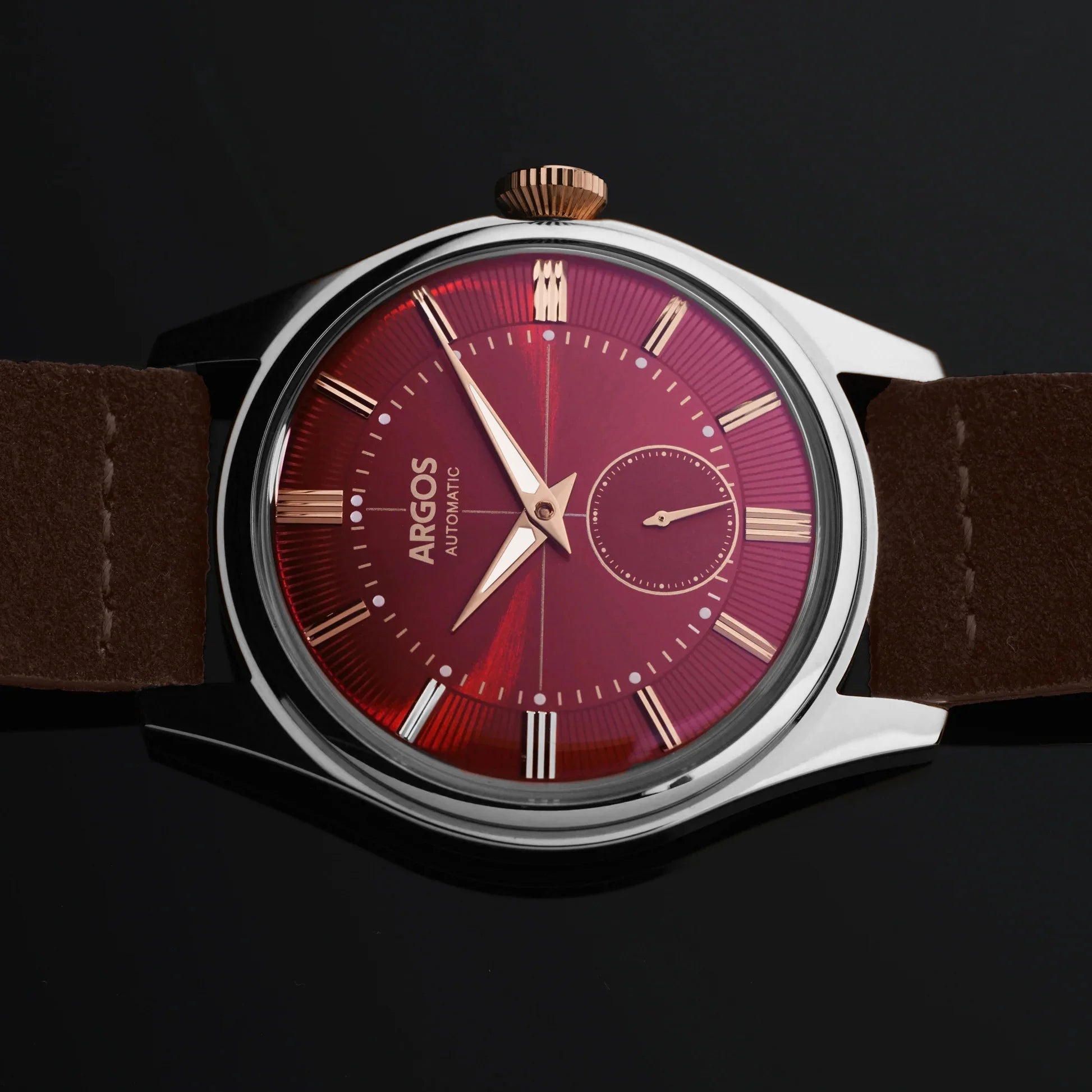 Argos Apollo III - Wine Red Rose Gold Two Tone Leather