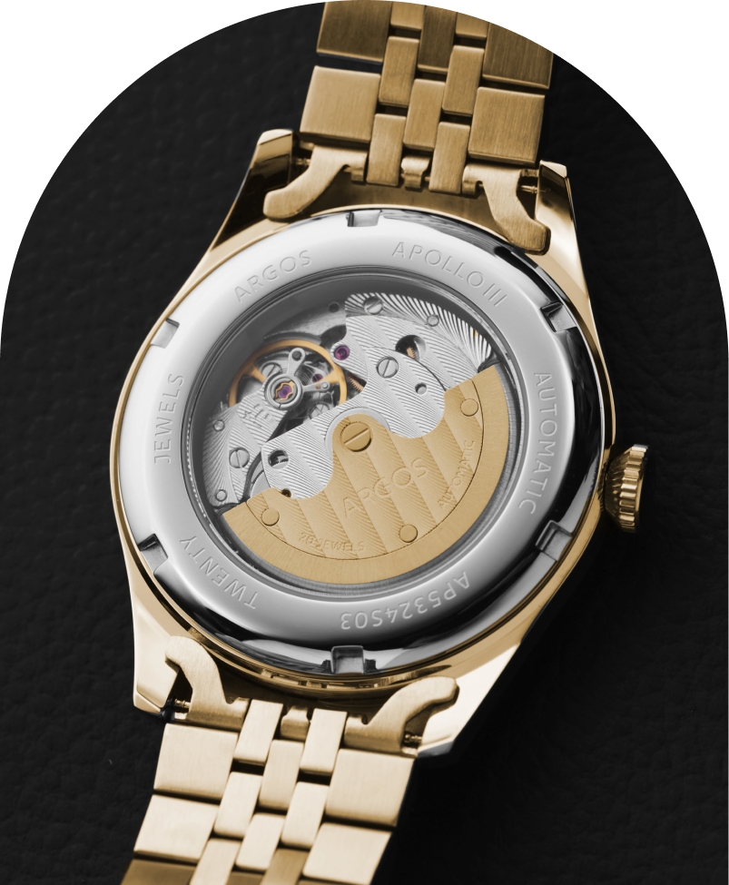 Argos Apollo III - Ice Blue Silver with Italian Suede Leather Strap