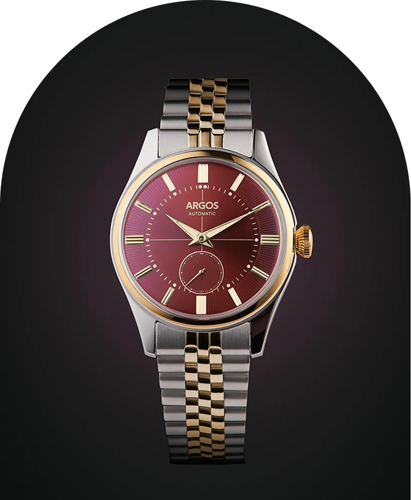 Argos Apollo III Wine Red Gold Two Tone with Golden Jubilee Bracelet