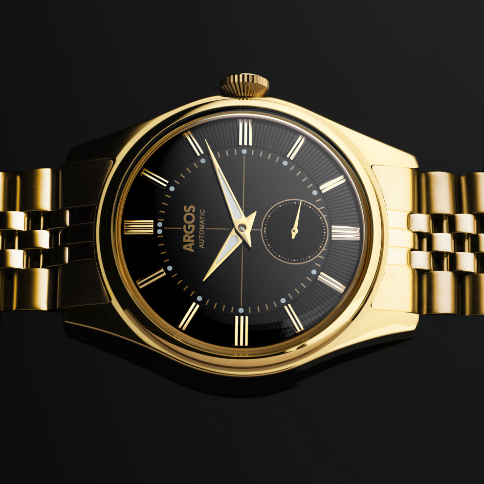 Argos Apollo III - Onyx Black Gold with Golden Jubilee Bracelet