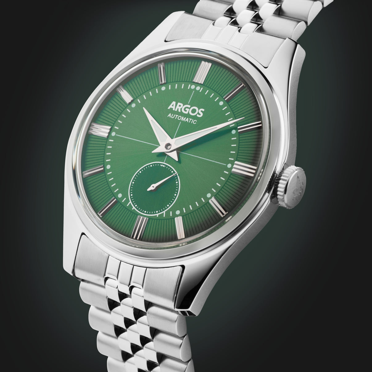 Argos Apollo III - Olive Green Silver with Jubilee Bracelet
