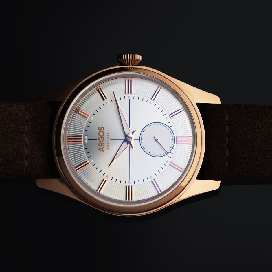 Argos Apollo III - Pearl White Rose Gold with Italian Suede Leather ...
