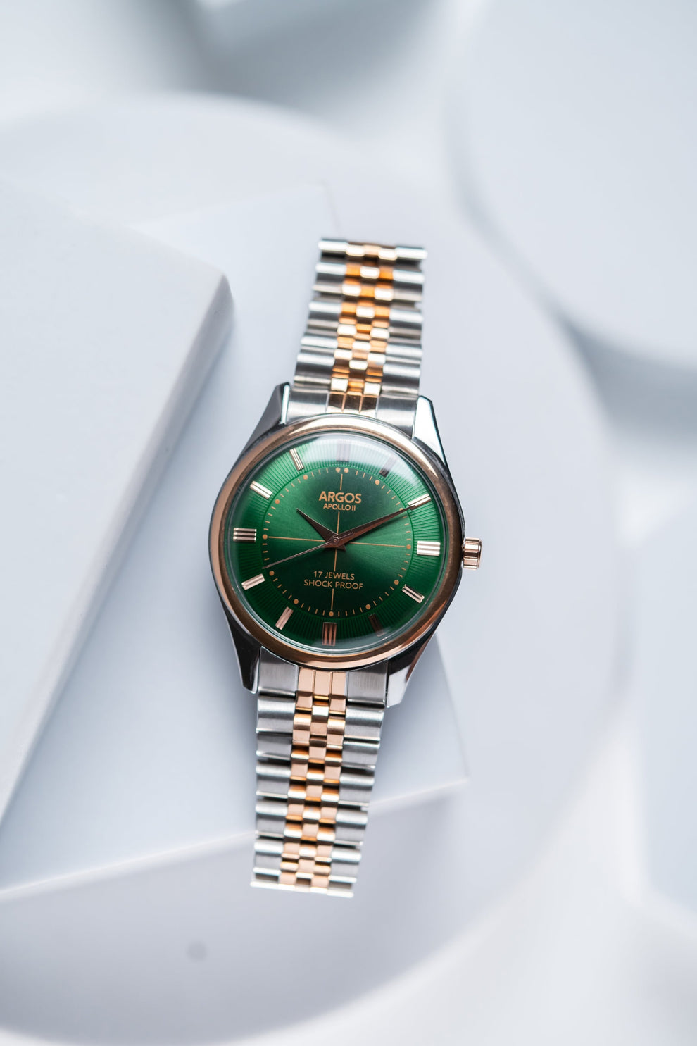 Argos Apollo II - Olive Green Rose Gold Two-Tone Men's Mechanical Watch